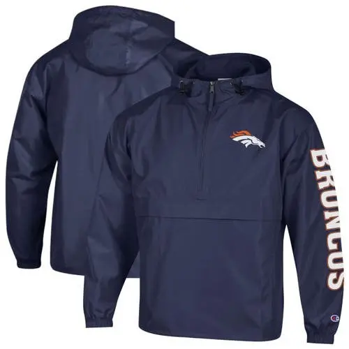 Champion Denver Broncos Packable Hooded Windbreaker Jacket