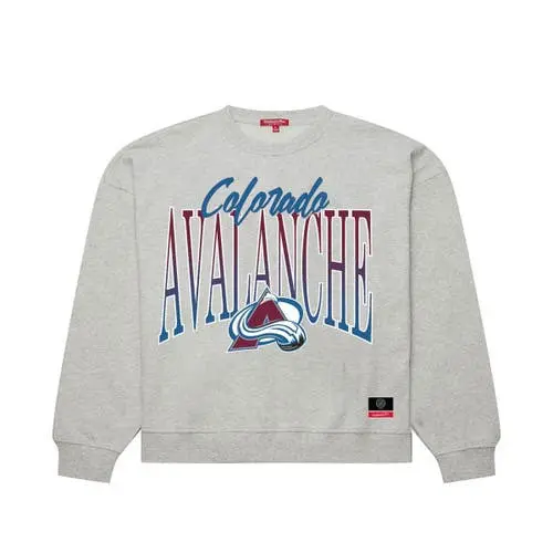 Mitchell & Ness Colorado Avalanche Hockey Night Crewneck Sweatshirt - Heather Gray