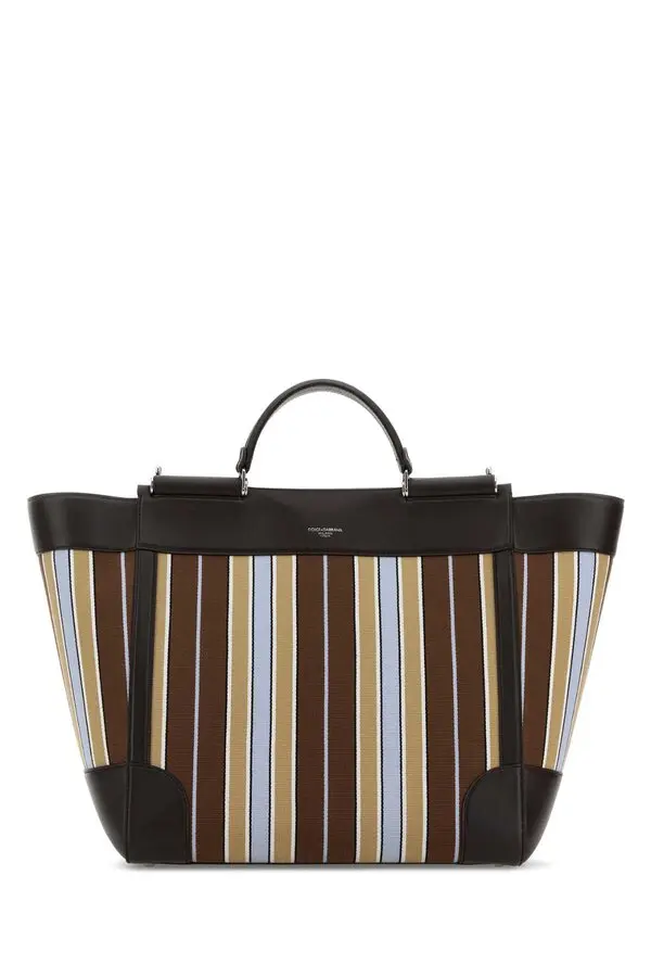 Dolce & Gabbana Embroidered Fabric Sicily Shopping Bag - Multicolor