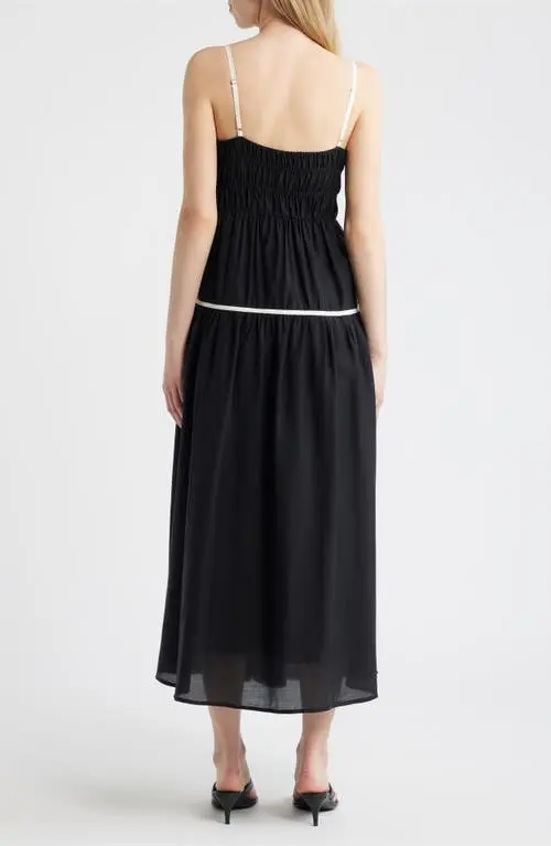 Moon River Shirred Tiered Midi Sundress