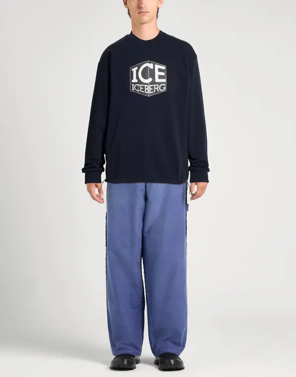 Iceberg Cotton Polyester Sweatshirt With Logo Print And Metallic Trim