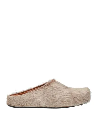 Marni Leather And Calf Hair Clogs - Ivory