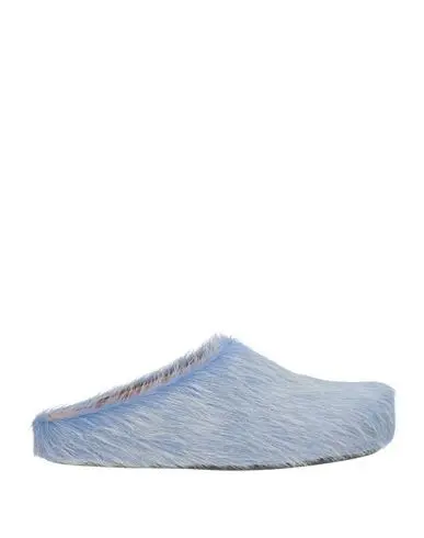 Marni Calf Hair Clogs - Light Blue
