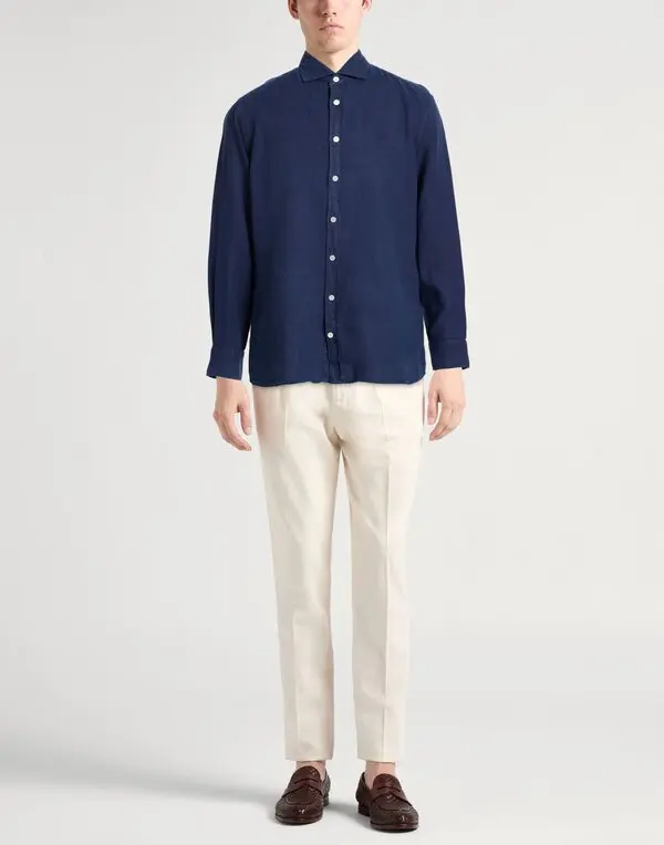 HACKETT Shirt Size Linen - Navy