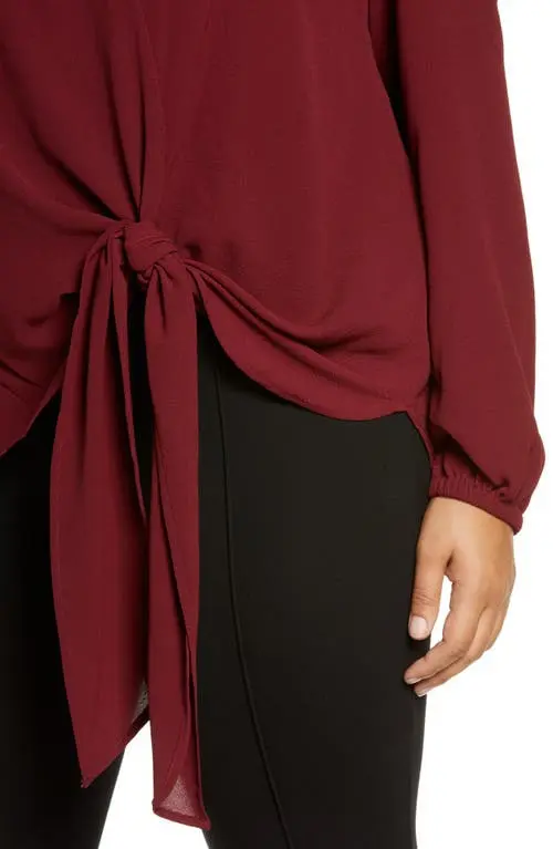 Michael Kors Tie Front Off The Shoulder Crepe Blouse