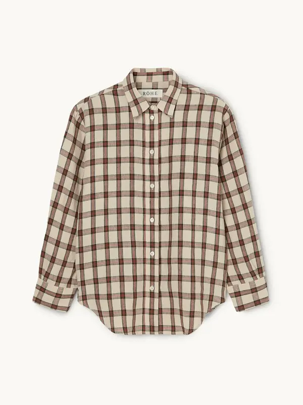 RÓHE Oversize Check Shirt - Red Table Check
