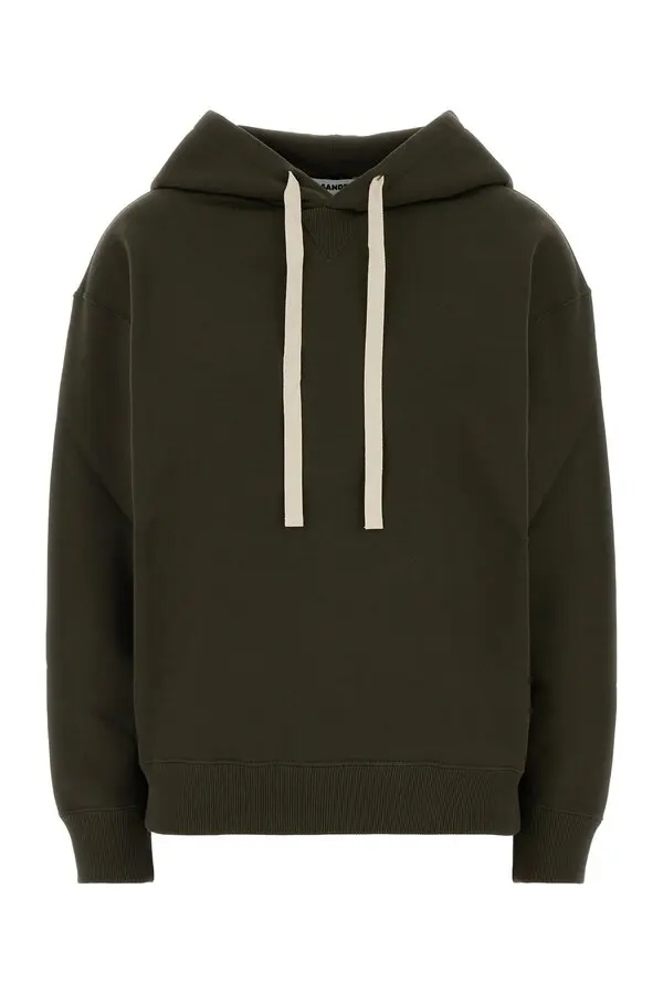 JIL SANDER Olive Cotton Sweatshirt - Green