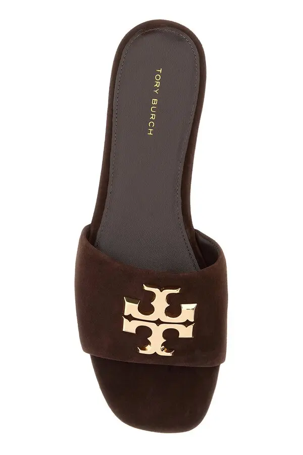 Tory Burch Chocolate Suede Eleanor Slippers