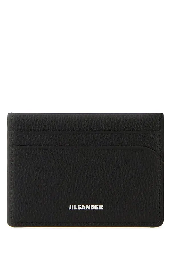 JIL SANDER Leather Card Holder - Black