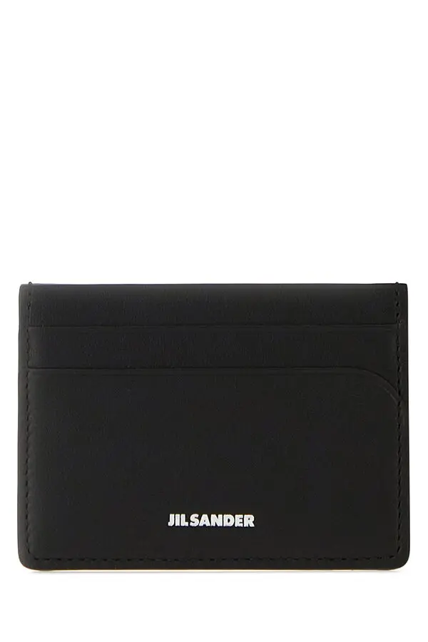 JIL SANDER Leather Card Holder - Black