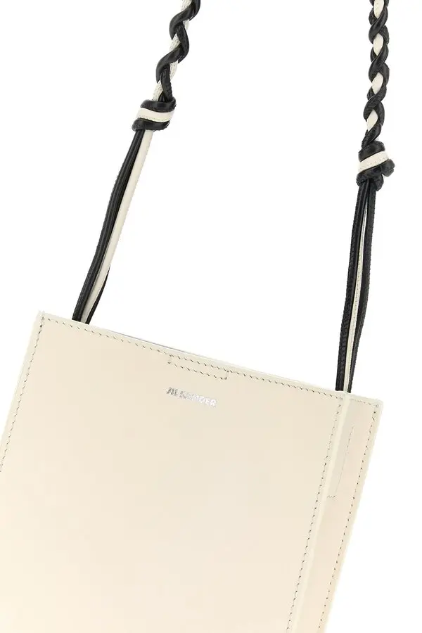 JIL SANDER Ivory Leather Small Tangle Shoulder Bag