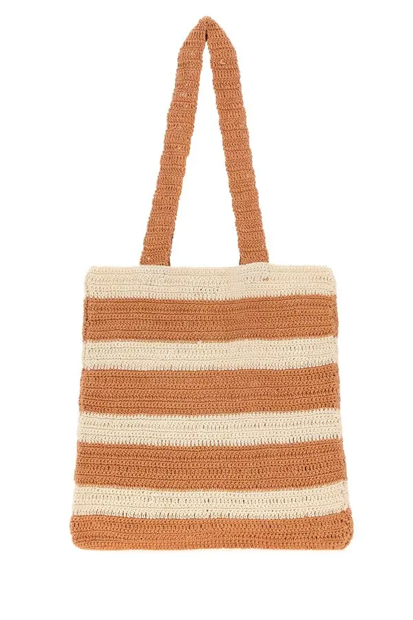 BODE Embroidered Crochet Sherbet Shopping Bag