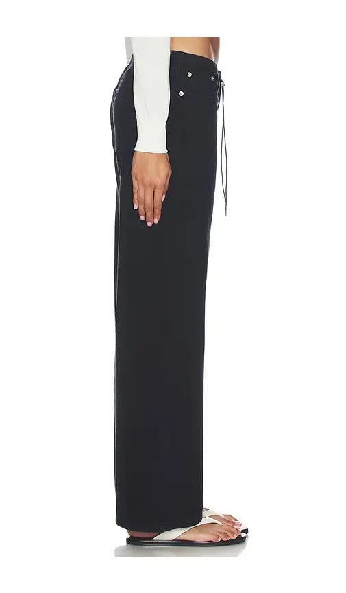 Still Here Wide Leg Corduroy Denim Jeans - Black