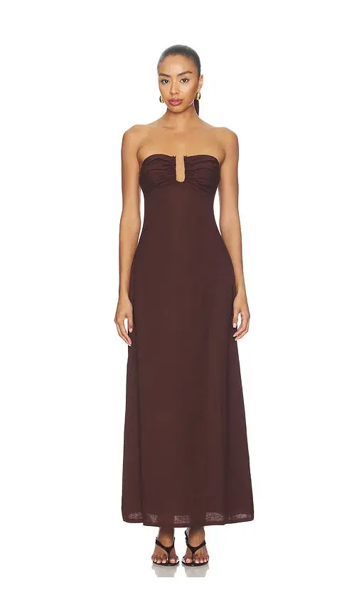 SEVEN WONDERS Strapless Maxi Dress - Chocolate