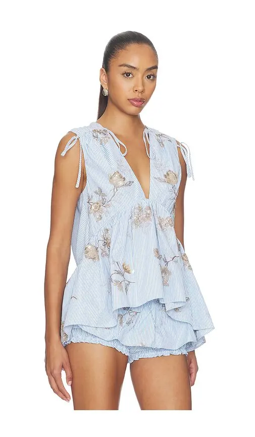 AKNVAS Lamia Poplin Top In Multi
