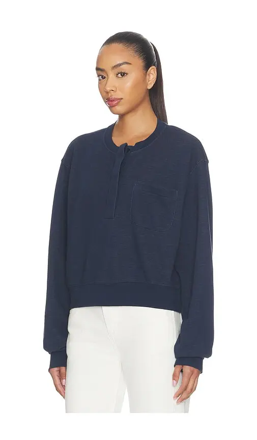FRAME Striped Cuff Sweatshirt