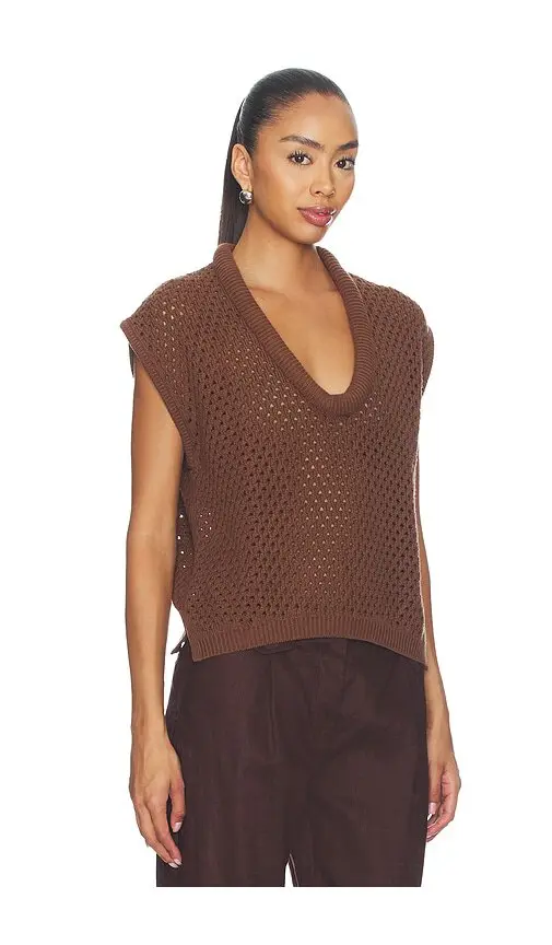 PISTOLA Beck Open Knit Cropped Sweater