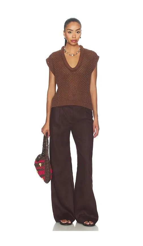 PISTOLA Beck Open Knit Cropped Sweater
