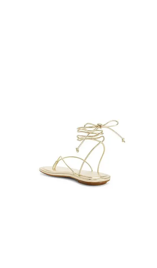 Raye Zabel Metallic Leather Lace-up Ankle Sandals