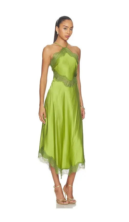 A.L.C. Lucia Halterneck Dress With Lace Trim