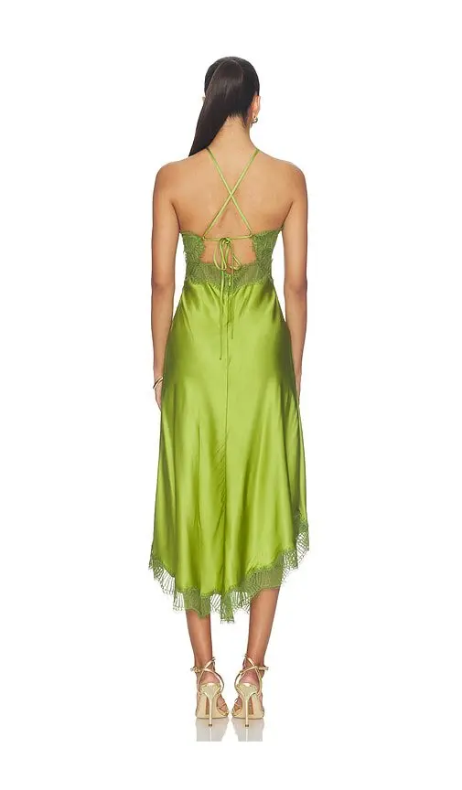 A.L.C. Lucia Halterneck Dress With Lace Trim
