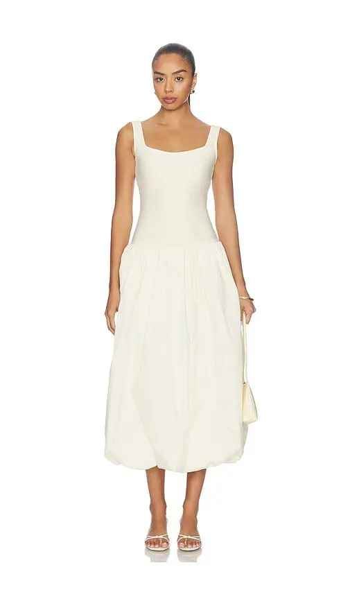 CURAAE BY ELLIATT Delia Midi Dress In Cream - Vanilla