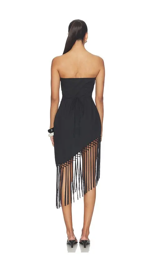 SNDYS. Caspian Mini Dress With Tassel Trim - Black
