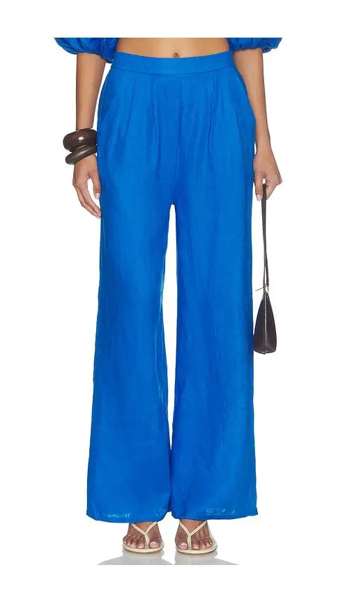 Yumi Kim Bliss Linen Wide Leg Pants - Blue