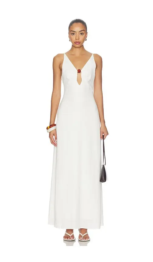 SEVEN WONDERS Unity Low Plunge Maxi Dress - White