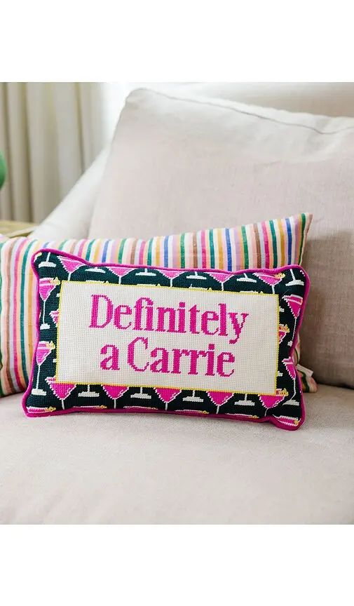 FURBISH Carrie Needlepoint Pillow In Pink