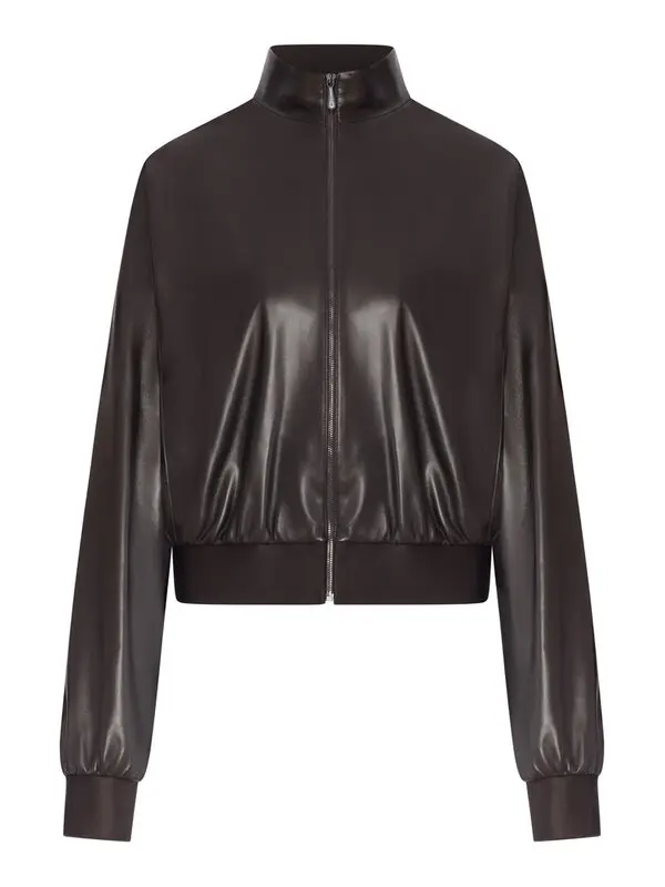 Gucci Bomber Jacket In Soft Nappa Leather - Brown