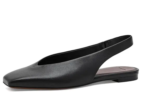 Vince Darlina Leather Slingback Flat Shoes - Black