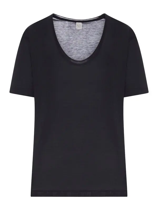 TOTEME Cotton And Silk T-shirt - Black