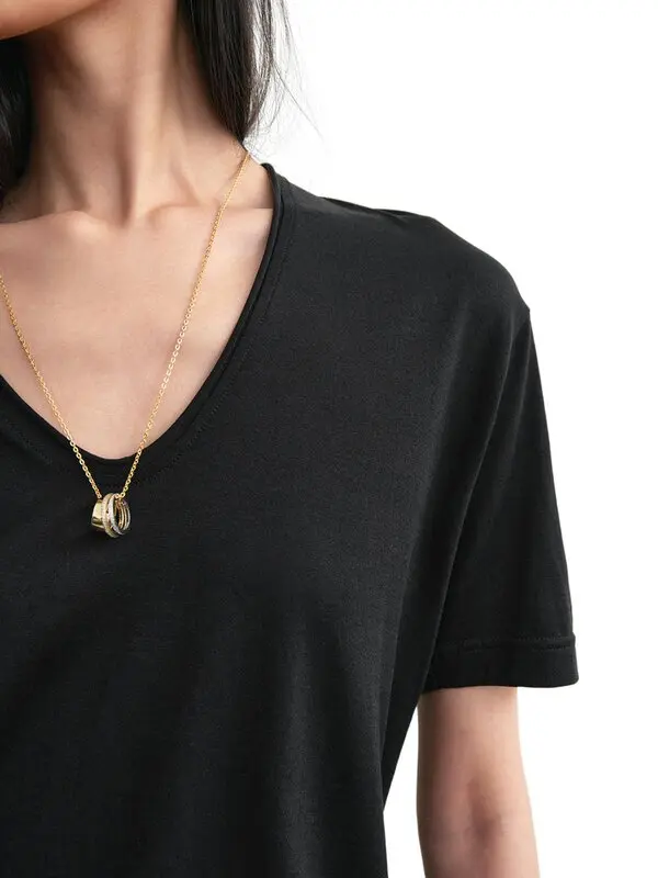 TOTEME Cotton And Silk Deep U-neck T-shirt