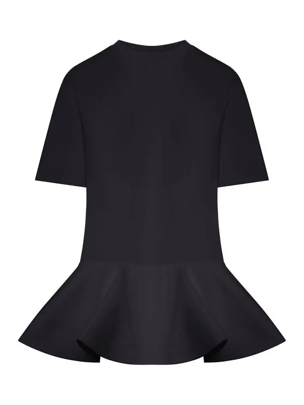 Alaïa Cotton Jersey T-shirt With Crinoline Detail - Black