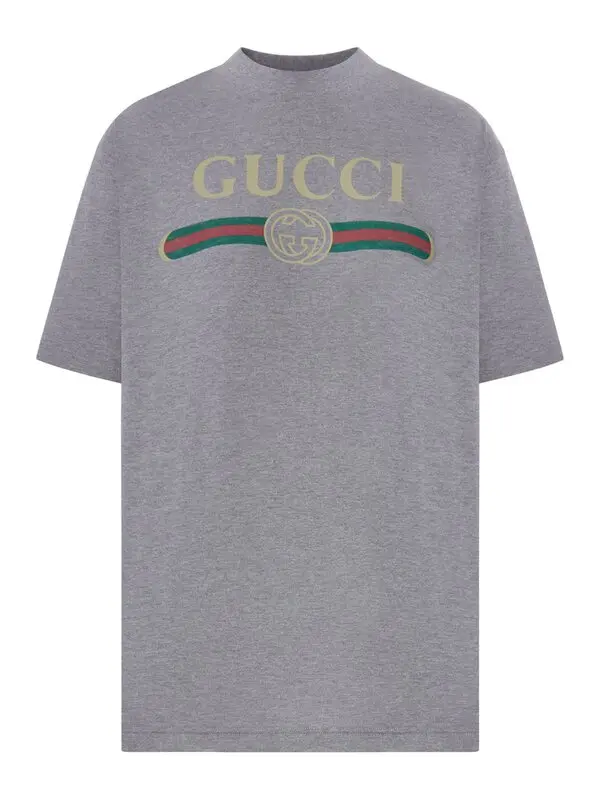 Gucci Cotton T-shirt With Front Logo - Multicolor