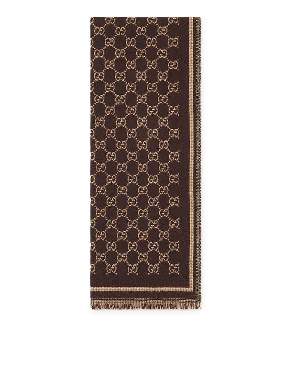 Gucci Gg Jacquard Wool Scarf - Multicolor