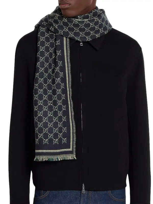 Gucci Gg Jacquard Wool Scarf - Multicolor