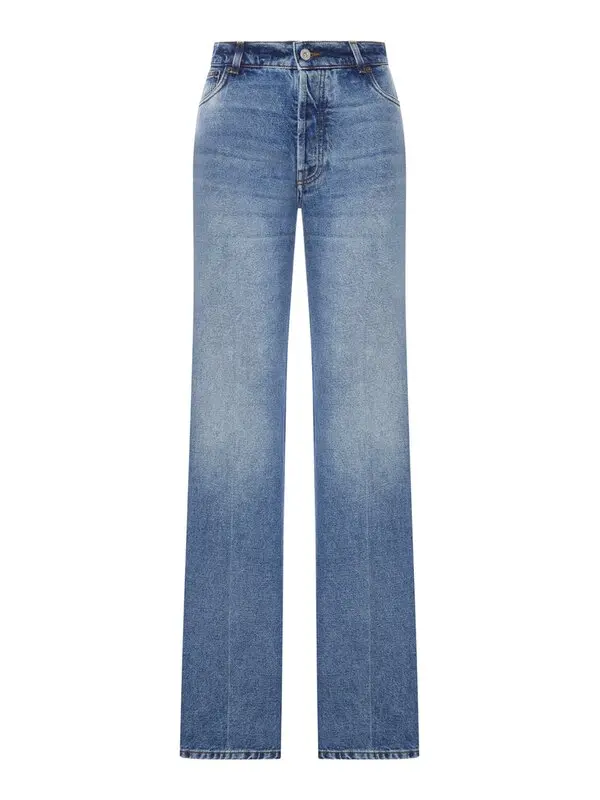 Miu Miu Straight Leg Denim Jeans Medium Wash - Multicolor