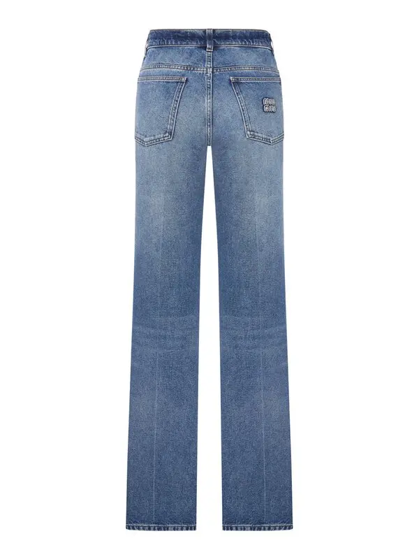 Miu Miu Straight Leg Denim Jeans - Multicolor