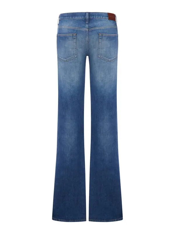 Gucci Stretch Cotton Jeans With Horsebit Detail