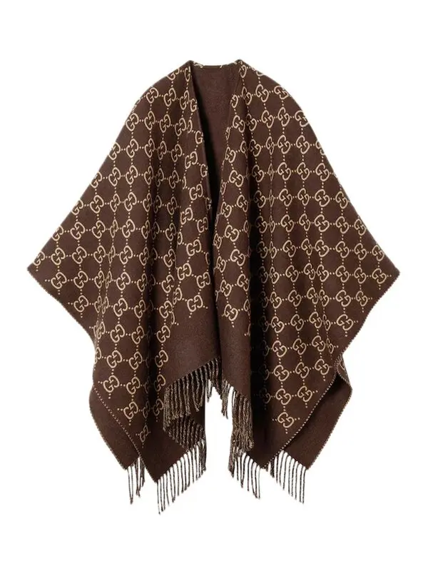 Gucci Gg Wool Jacquard Cape - Multicolor