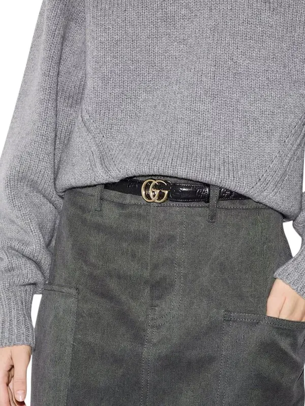 Gucci Gg Marmont Thin Belt - Black