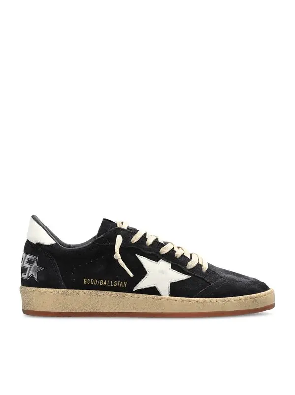 GOLDEN GOOSE Ball-star In Dark Blue Suede With White Leather Star - Multicolor