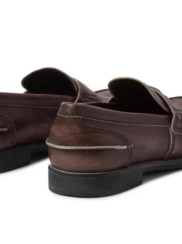 Miu Miu Vintage Effect Leather Loafers - Multicolor