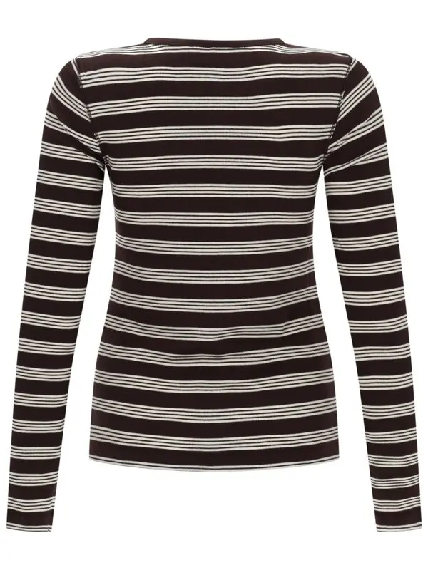 GANNI Striped Long Sleeve Top