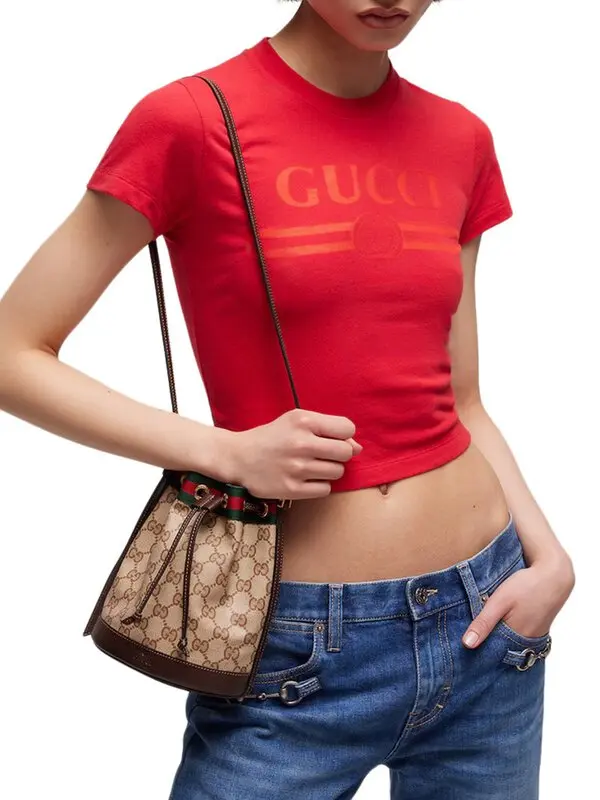 Gucci Mini Bucket Bag With Web Ribbon