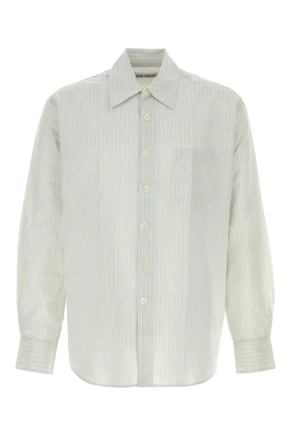 Our Legacy Embroidered Cotton Blend Oversize Shirt - Multicolor