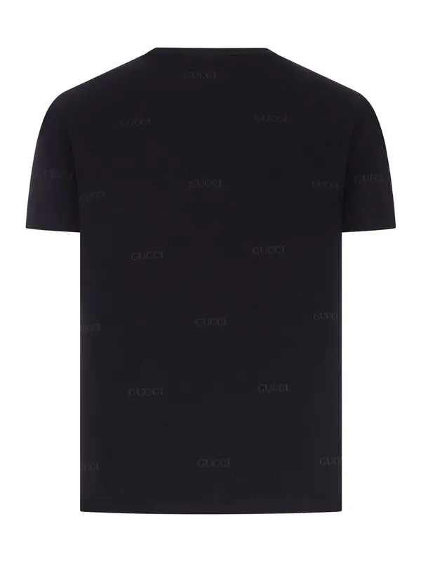 Gucci Jacquard Wool And Silk Blend T-shirt With All-over Logo