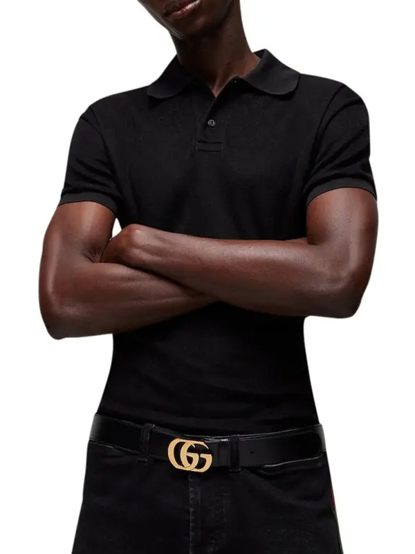 Gucci Gg Jacquard Technical Jersey Polo